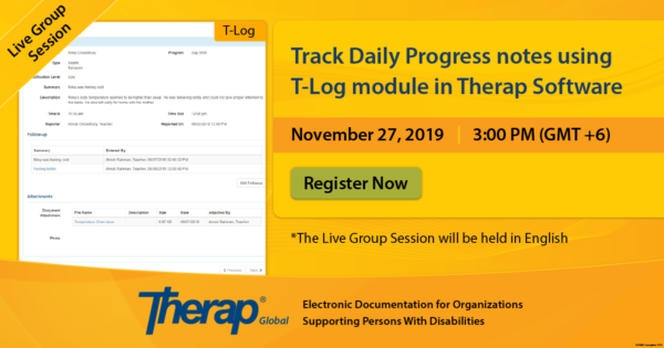 Track Daily Progress notes using T-Log module in Therap Software ...