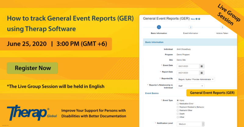 How to track General Event Reports (GER) using Therap Software - Online ...