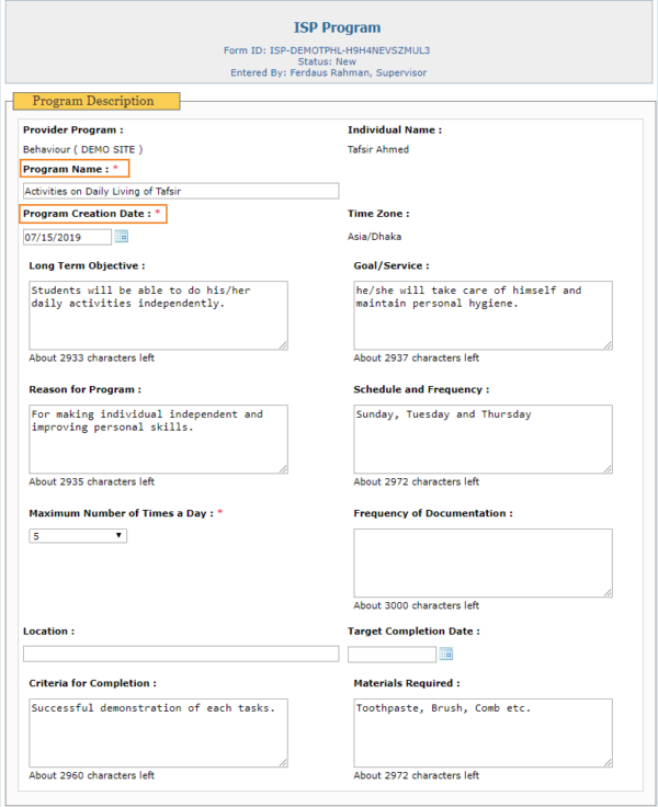 ISP Program Page 7-15-2019 - Therap Global