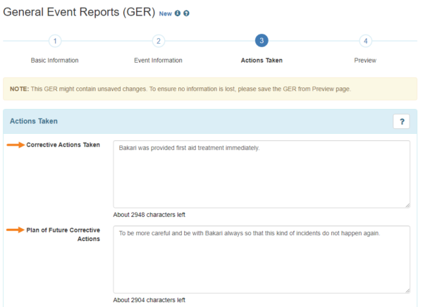 Create General Event Reports (GER) - Therap Global