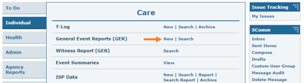 Create General Event Reports (GER) - Therap Global