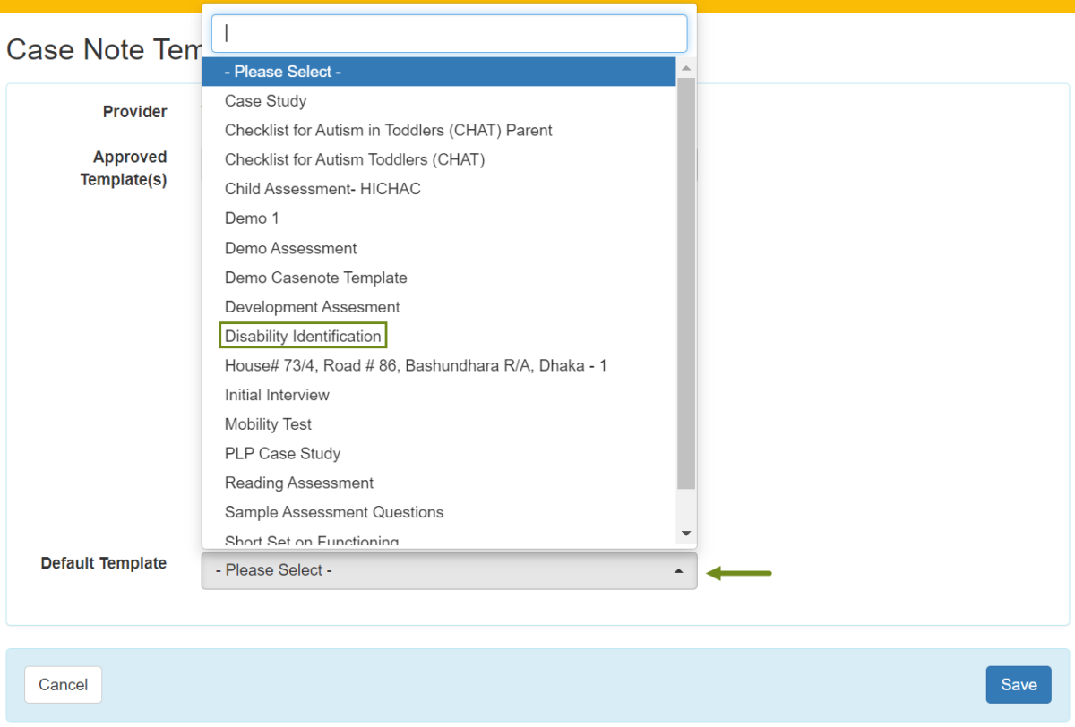 Configure Case Note Template - Therap Global