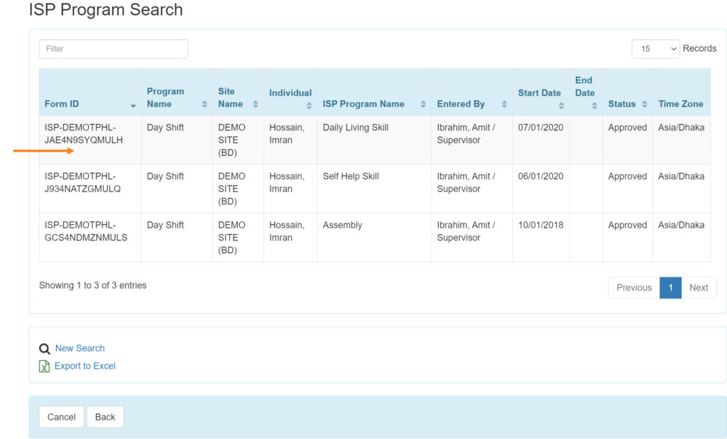 ISP Program list - Therap Global
