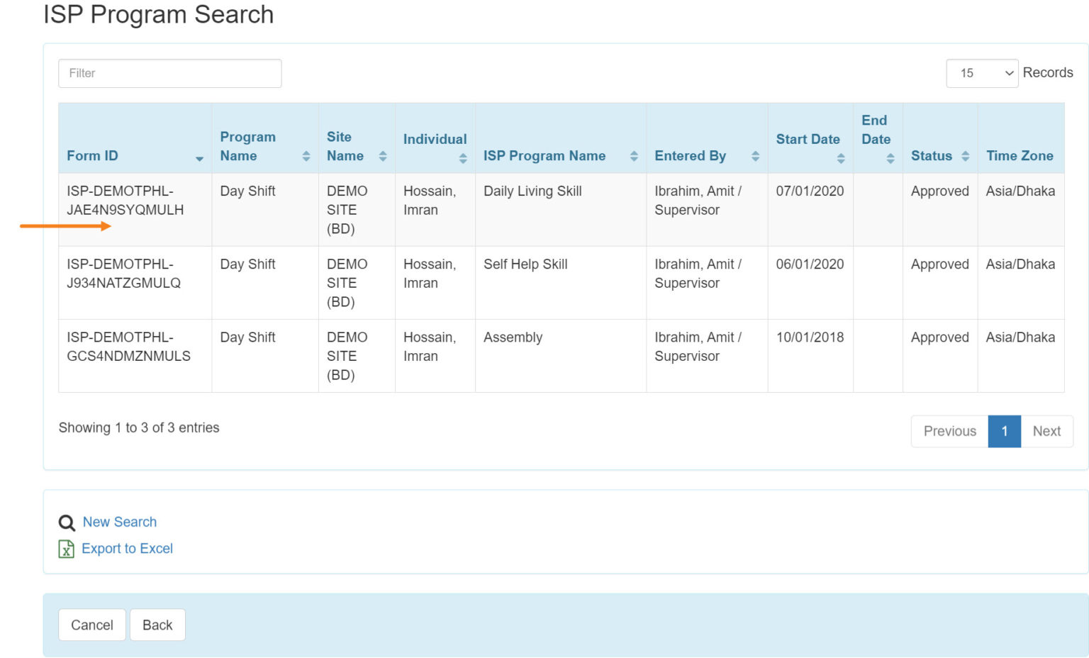 ISP Program list - Therap Global