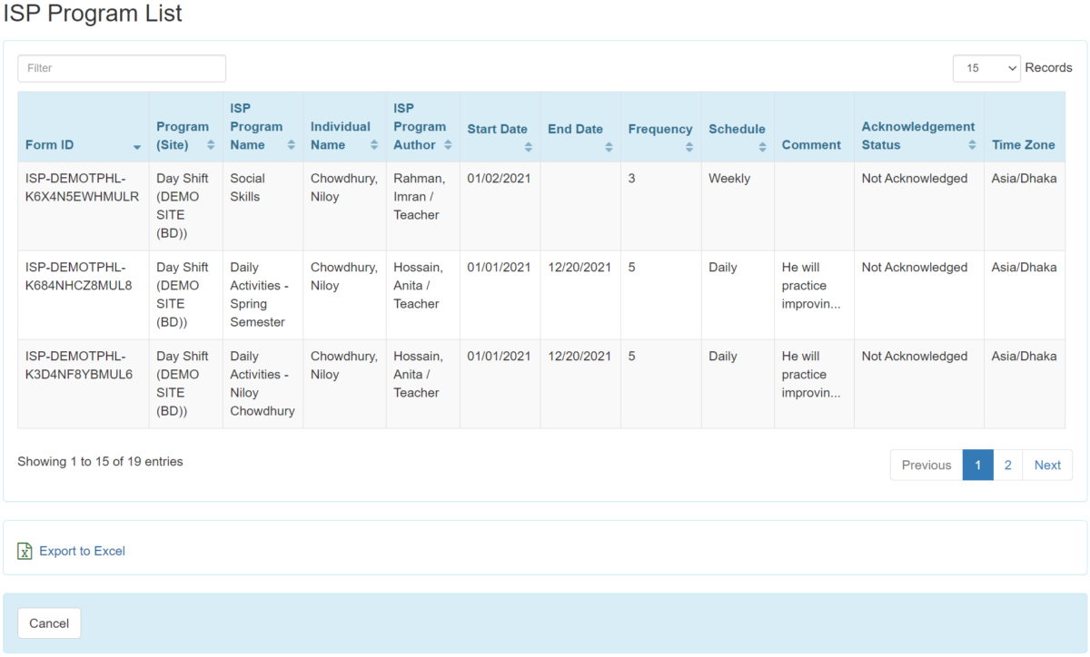 Enter ISP Data - Therap Global