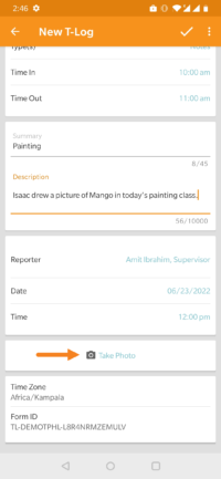 Enter T-Log in Therap Mobile App - Therap Global