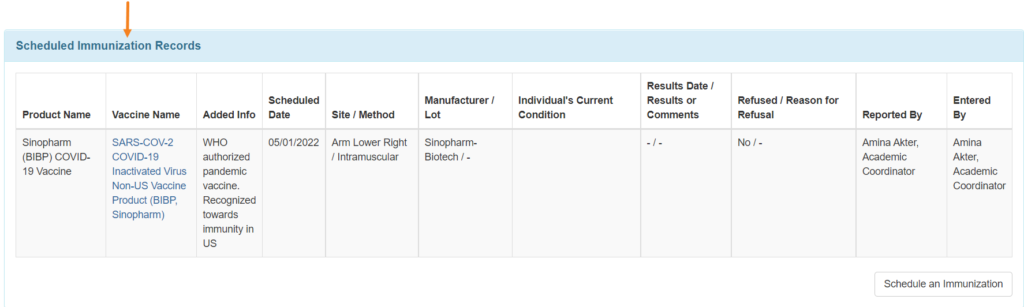 future schedule record - Therap Global