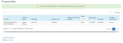 Create New Program - Therap Global