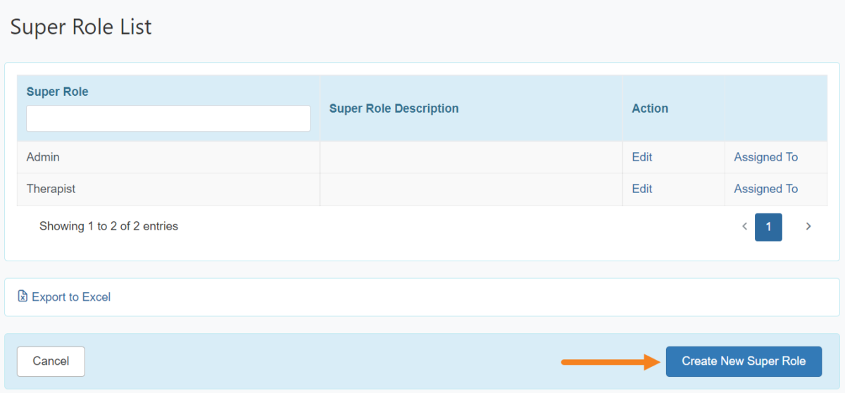Create New Super Role - Therap Global