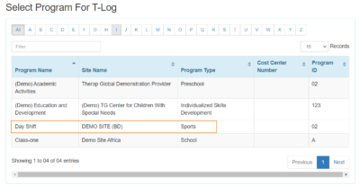 Create New T-Log - Therap Global