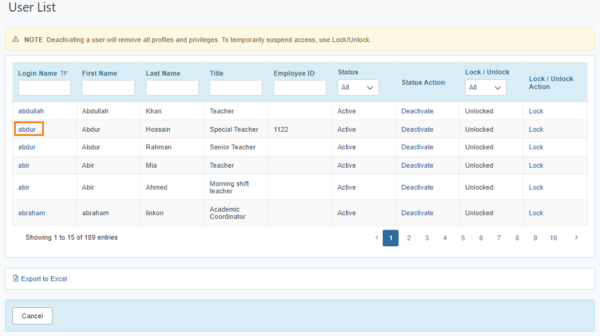 1. user list 1 - Therap Global