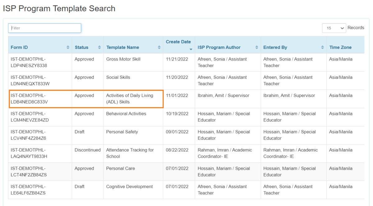 Search ISP Program Template - Therap Global