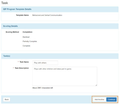 Create ISP Program Template - Therap Global