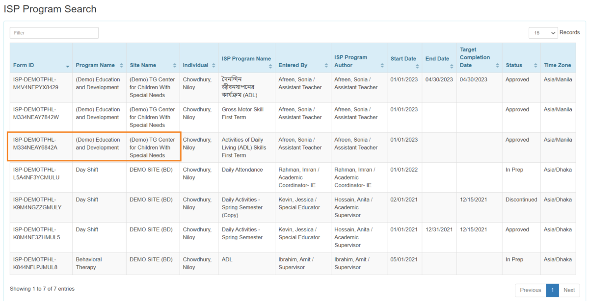 Search ISP Program - Therap Global
