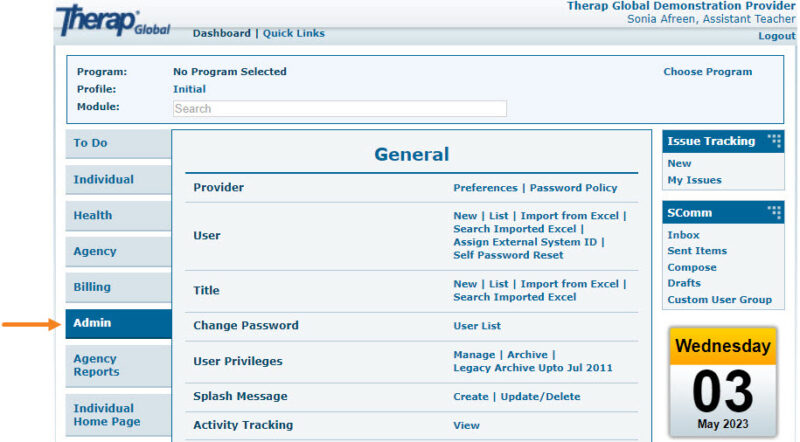 Create New User - Therap Global