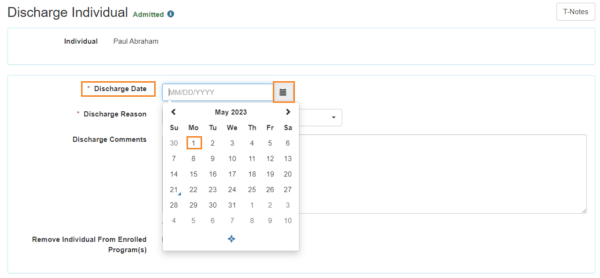 Discharge Individuals - Therap Global