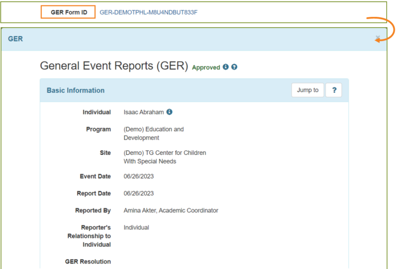 Create New GER Resolution - Therap Global