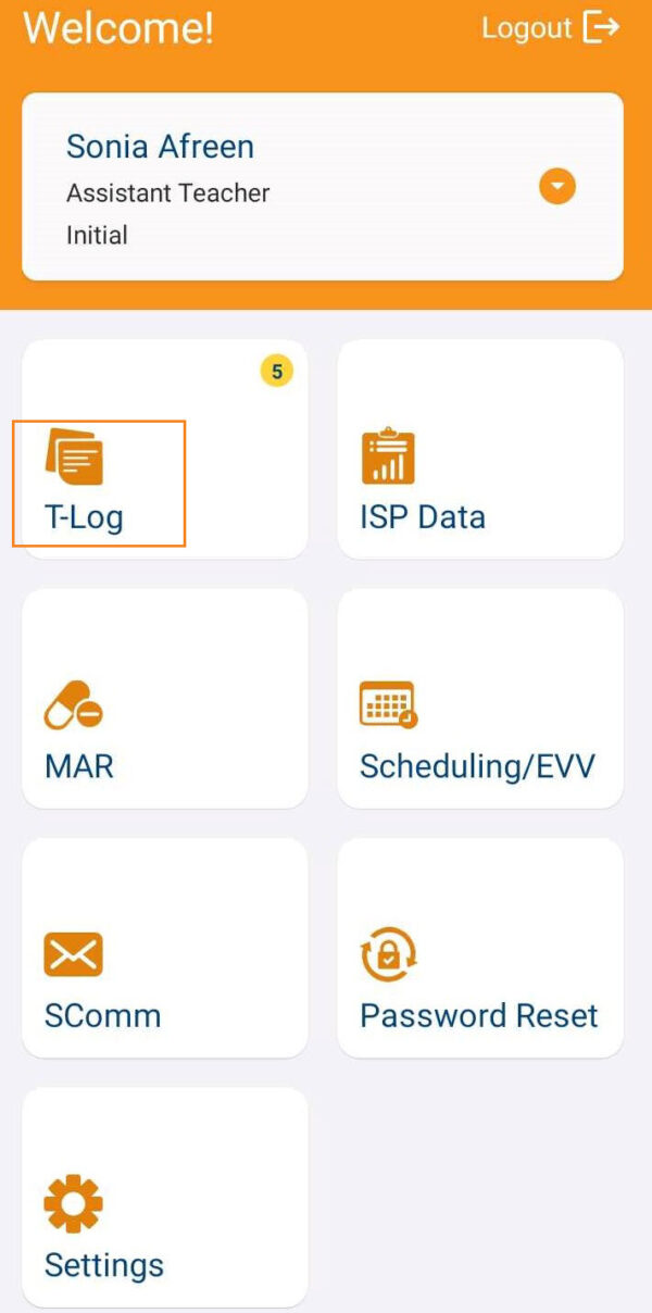 Enter T-Log in Therap Mobile App - Therap Global