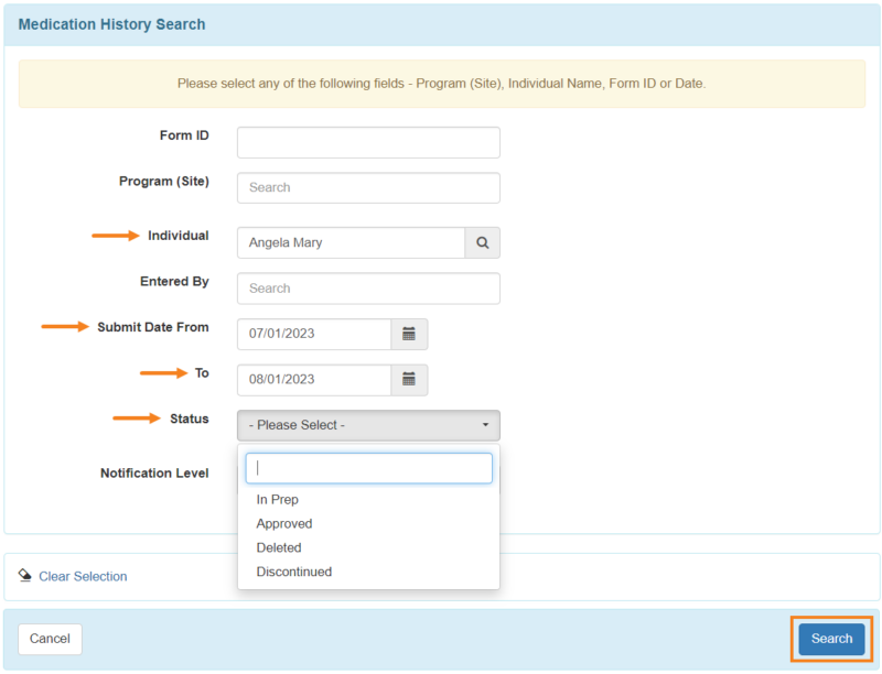 Search Medication History - Therap Global