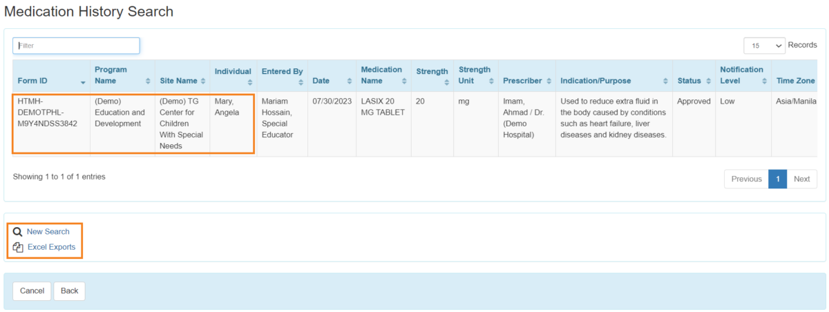 Search Medication History - Therap Global