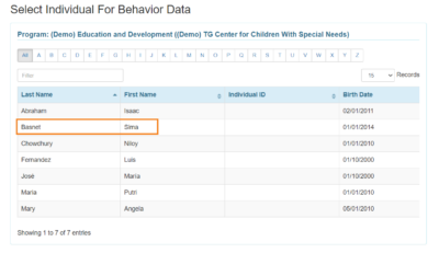 Enter and Search Behavior Data - Therap Global