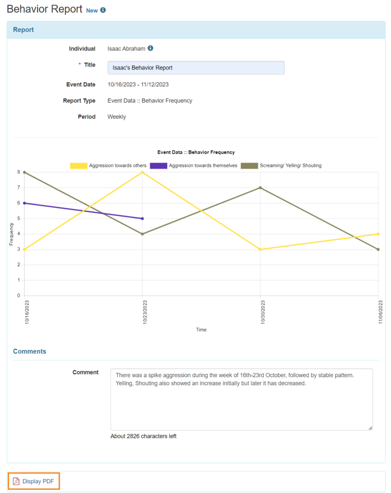Create Behavior Data Report - Therap Global
