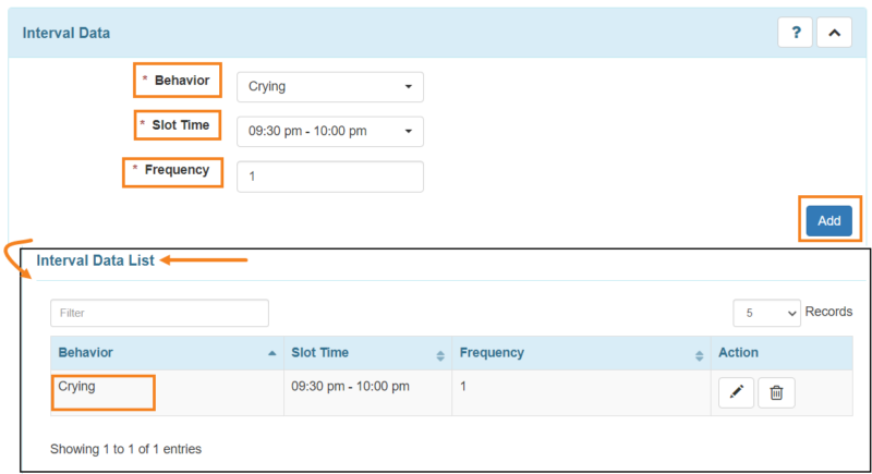Enter and Search Behavior Data - Therap Global