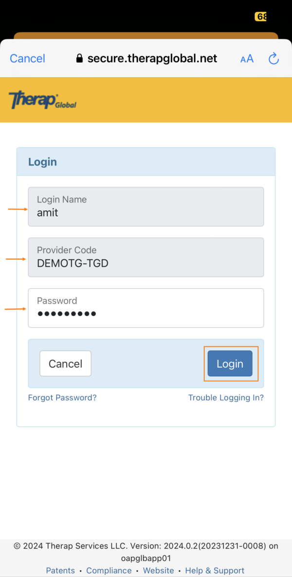 Login To Therap from Therap Mobile App - Therap Global