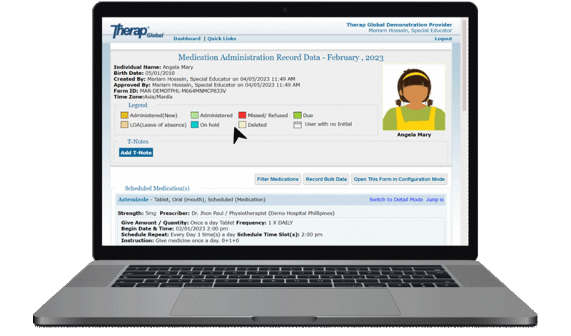 Medication Administration Records (MAR) - Therap Global