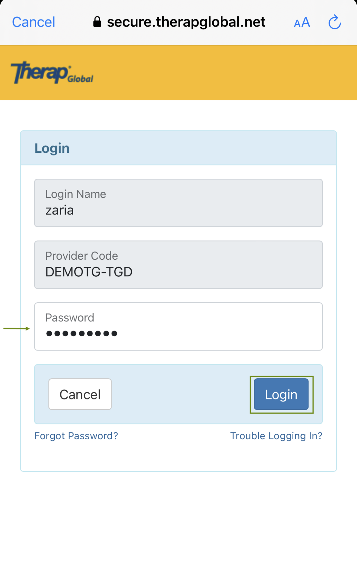 Change Password from Therap Mobile App - Therap Global
