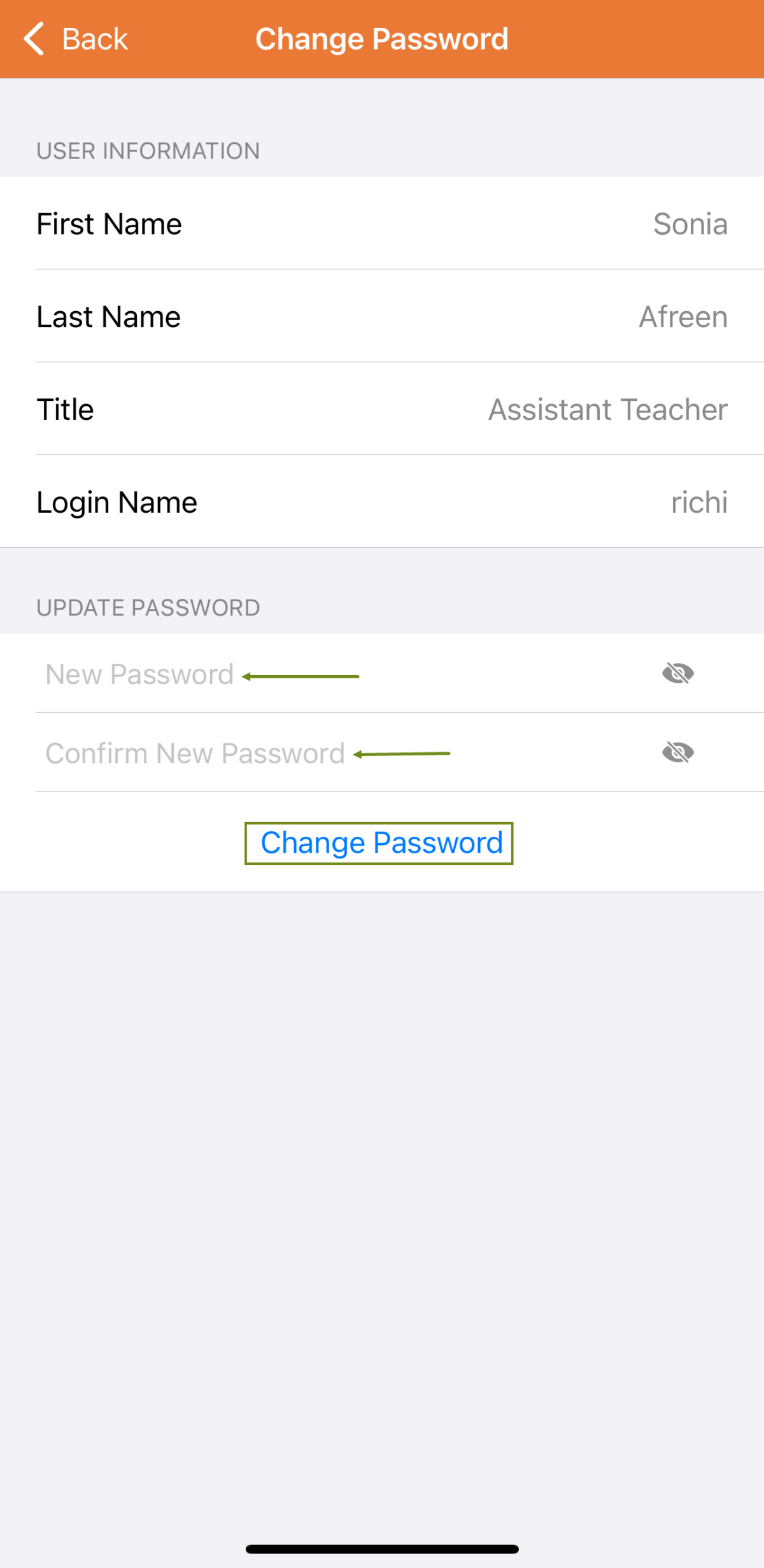 Change Password from Therap Mobile App - Therap Global