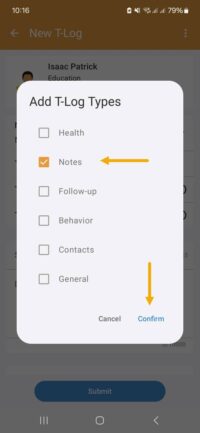 Enter T-Log in Therap Mobile App - Therap Global