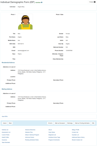 IDF- Edit Individual Details - Therap Global