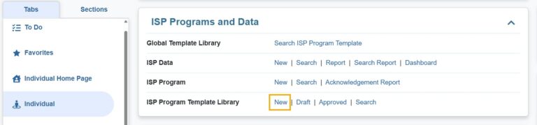 ISP Program Template 1 - Therap Global