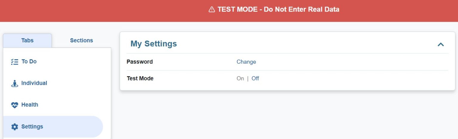 Test Mode Feature - Therap Global