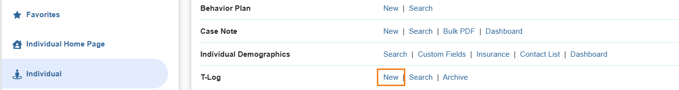 Create New T-Log - Therap Global
